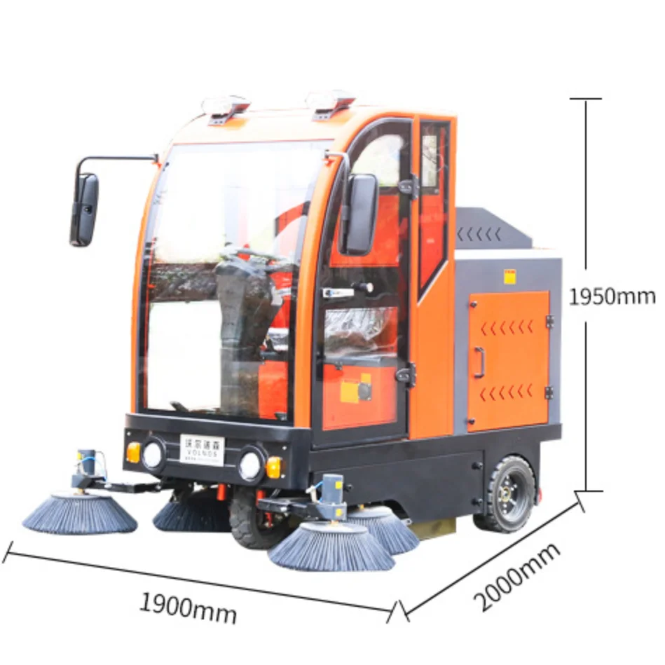 Electric Street Sweeper 2000mm Road Vacuum Cleaner Sweeping Machine ...