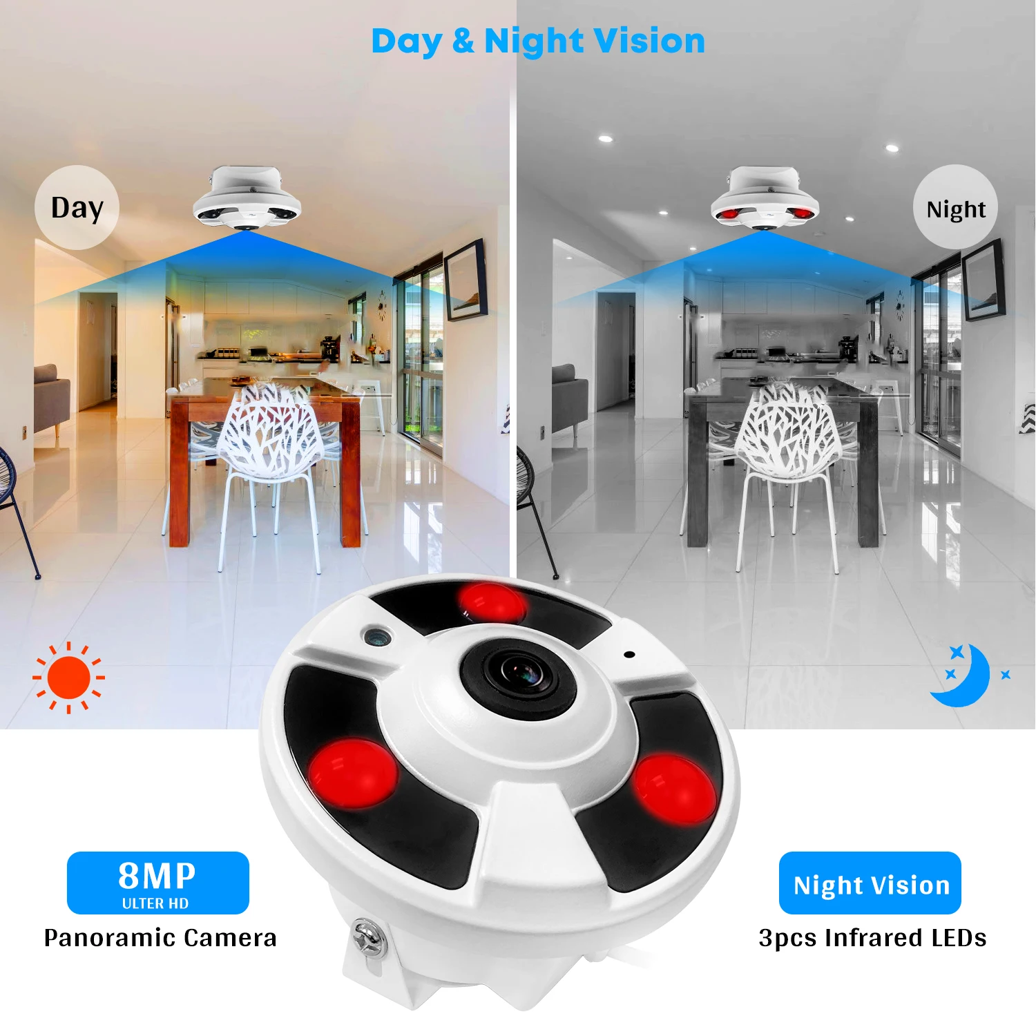 Eyessys Ultra 4k 8mp Hd Poe Fisheye Ip Camera Panoramic 360 Degree Wide ...