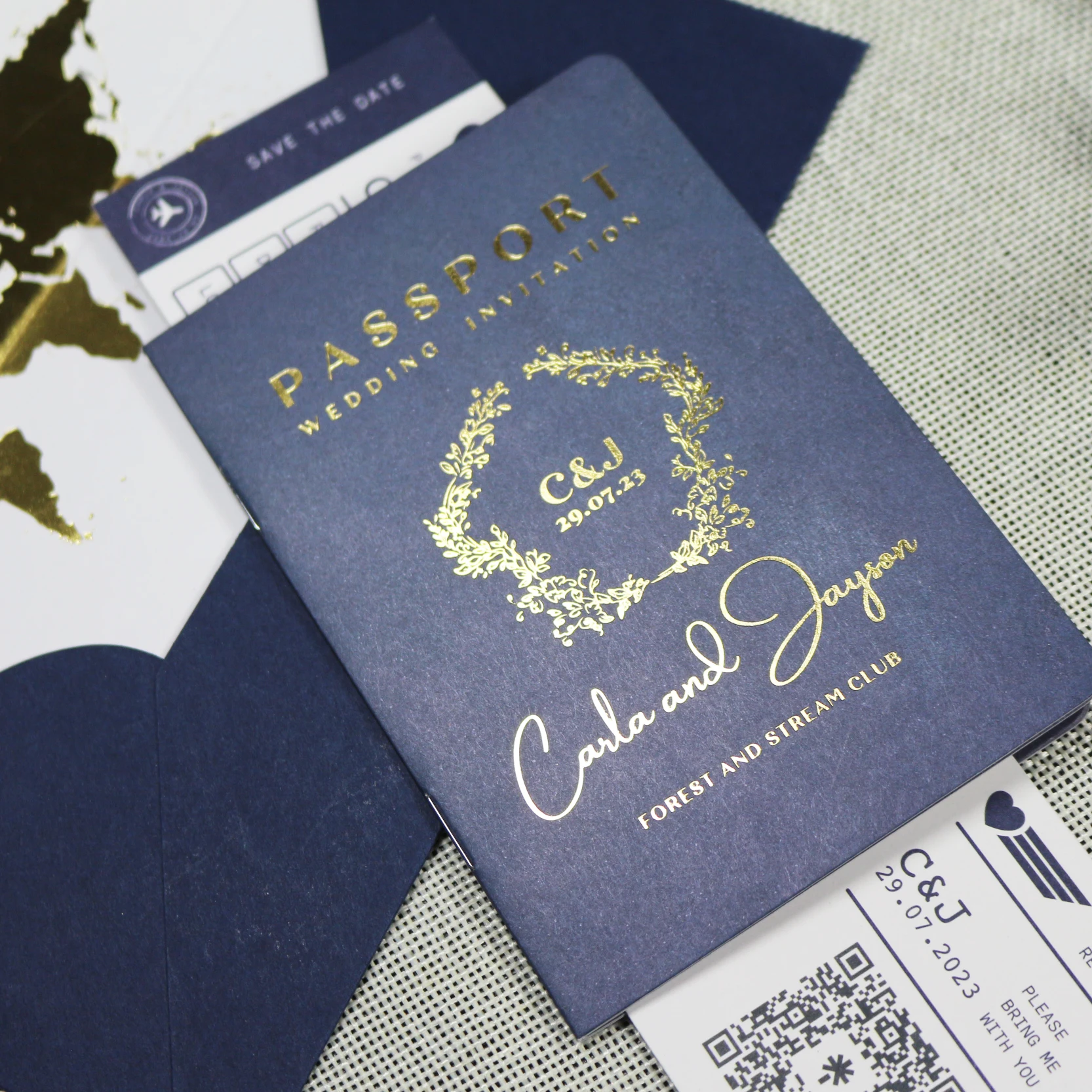 Luxurious DIY Papercraft Navy Boarding Cards With Gold Foil Custom ...
