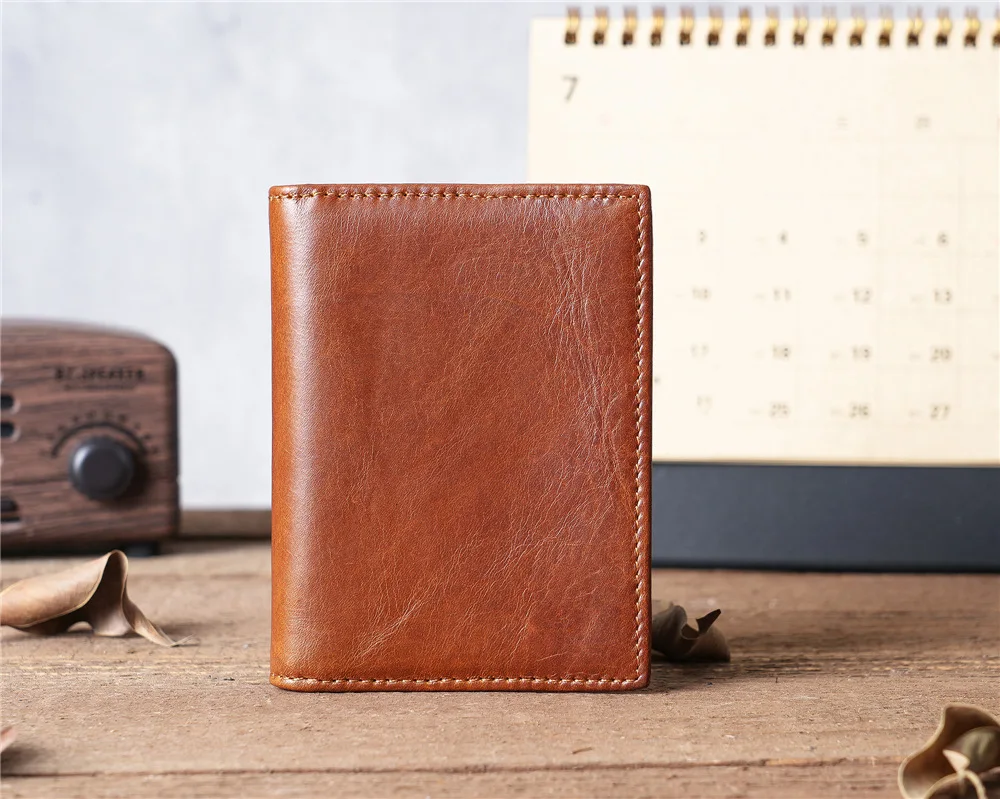 Vintage Genuine Leather Card Holder - Perfect for Men & Women