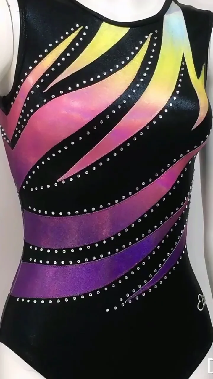 Wholesale Sublimated Logo Artist Gymnastic Leotard Metallic Fabric ...