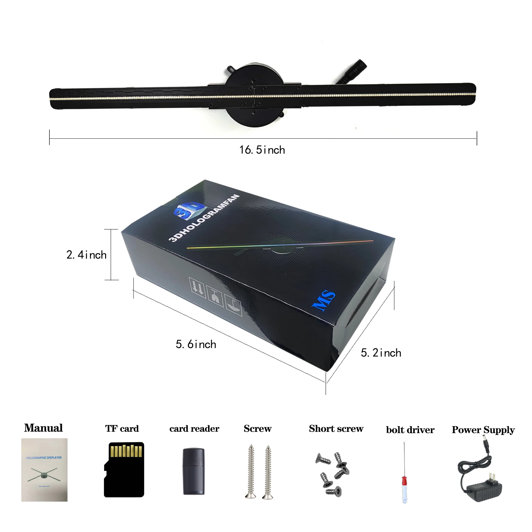 3d Hologram Fan,42cm 3d Hologram Projector Advertising Display With 1.2 Inches Thick,700 Video ...