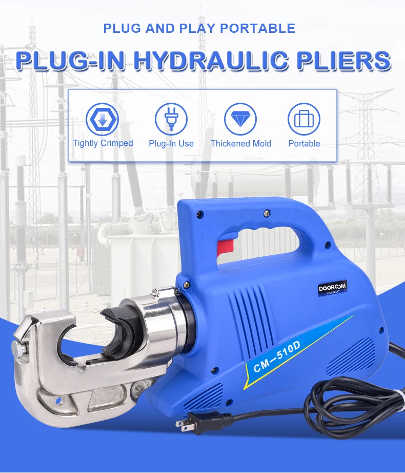 16-400mm2 Plug-in Electric Cm-510d Hydraulic Pliers Cu/al Nose ...