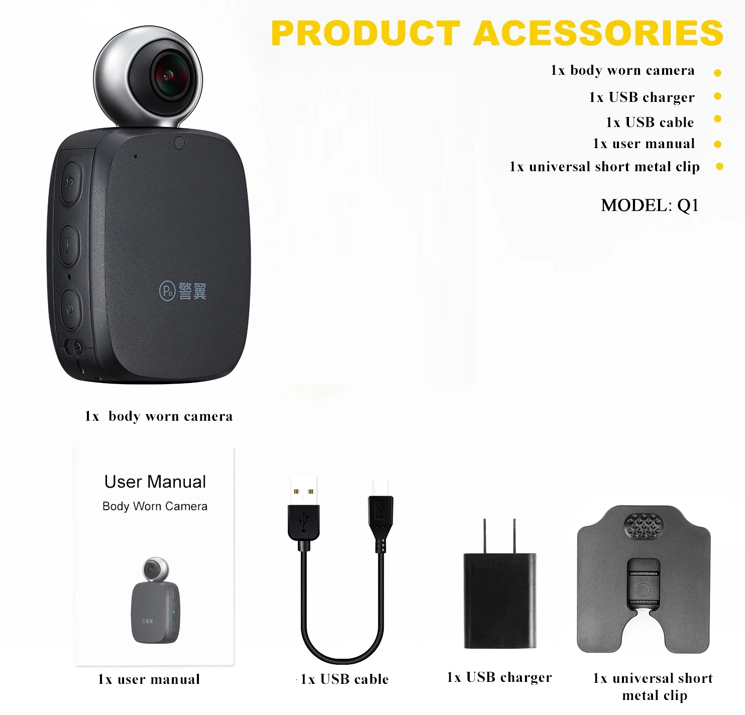 Front Facing Screen Android Body Camera For Law Enforcement Recorder ...