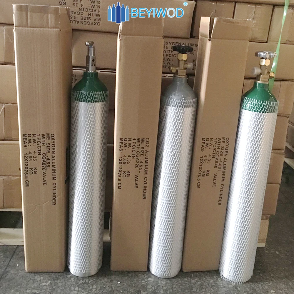 E Size Oxygen Aluminum Cylinder Medical Oxygen Cylinder With Cga870 ...