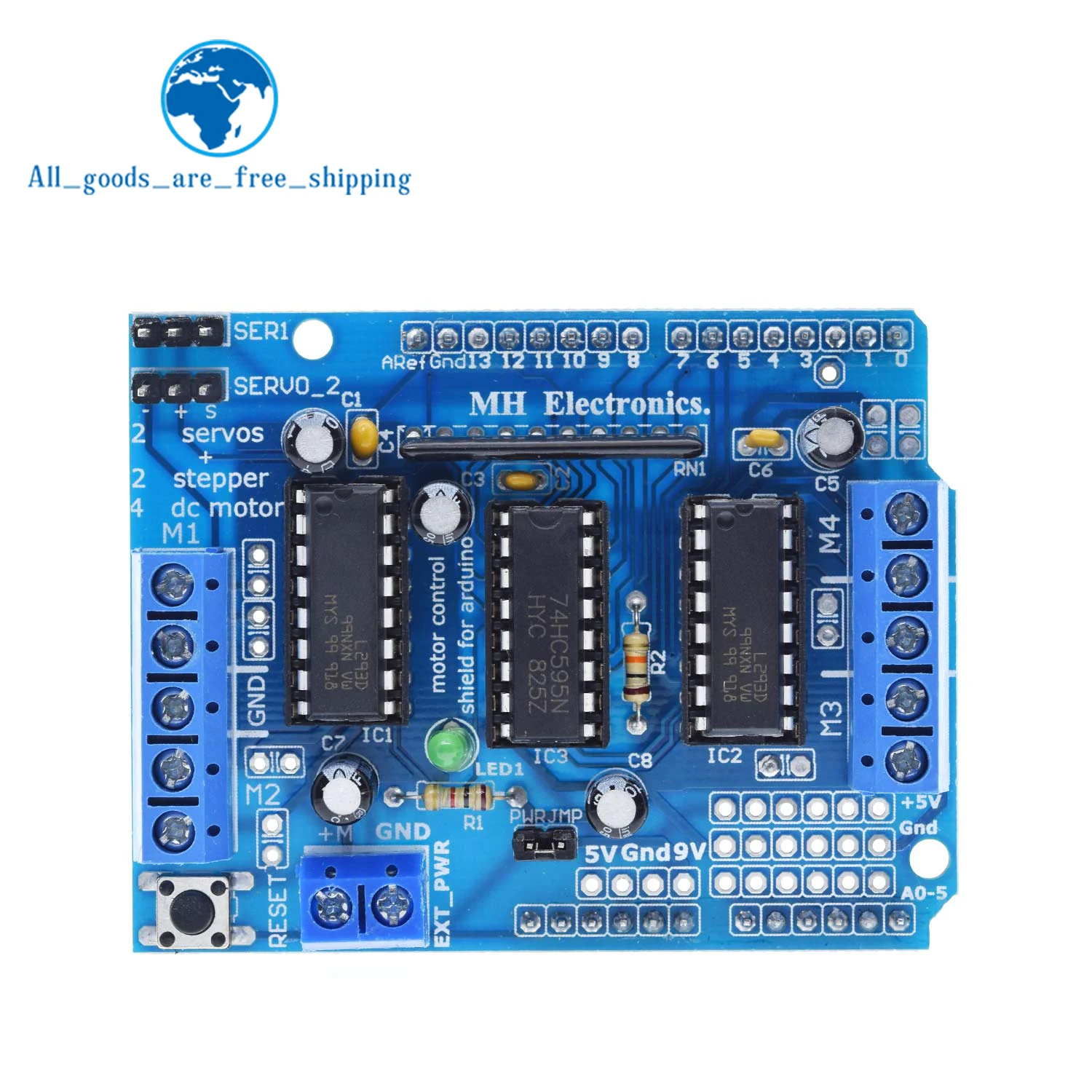 TZT L293D Motor Drive Shield - Dual Motor Control for Arduino