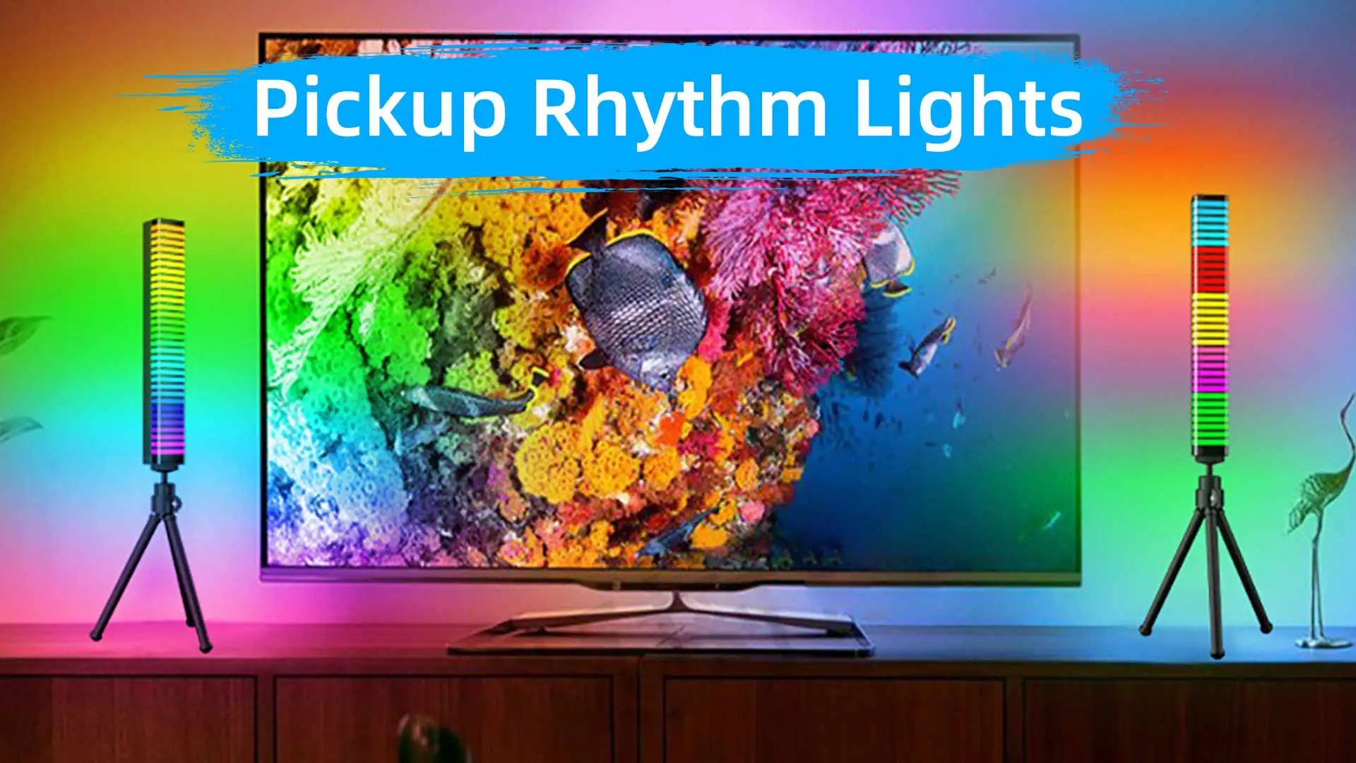 Rgb Music Pickup Rhythm Lights,Rechargeable App Control 32 Bit Audio ...