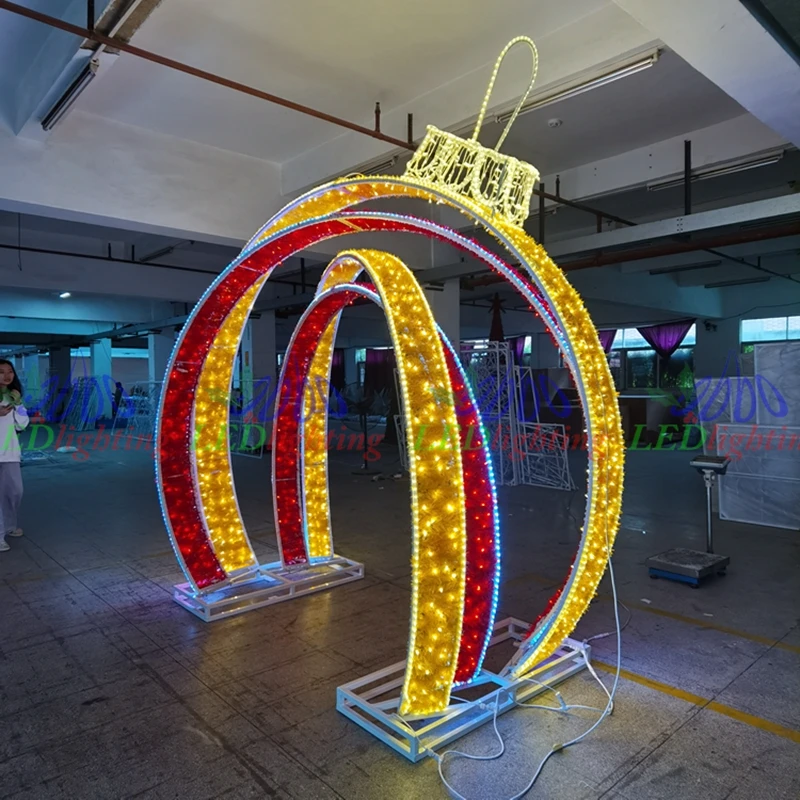 Outdoor Christmas Motif Lights Walk Through Led Arch Ball Decoration ...