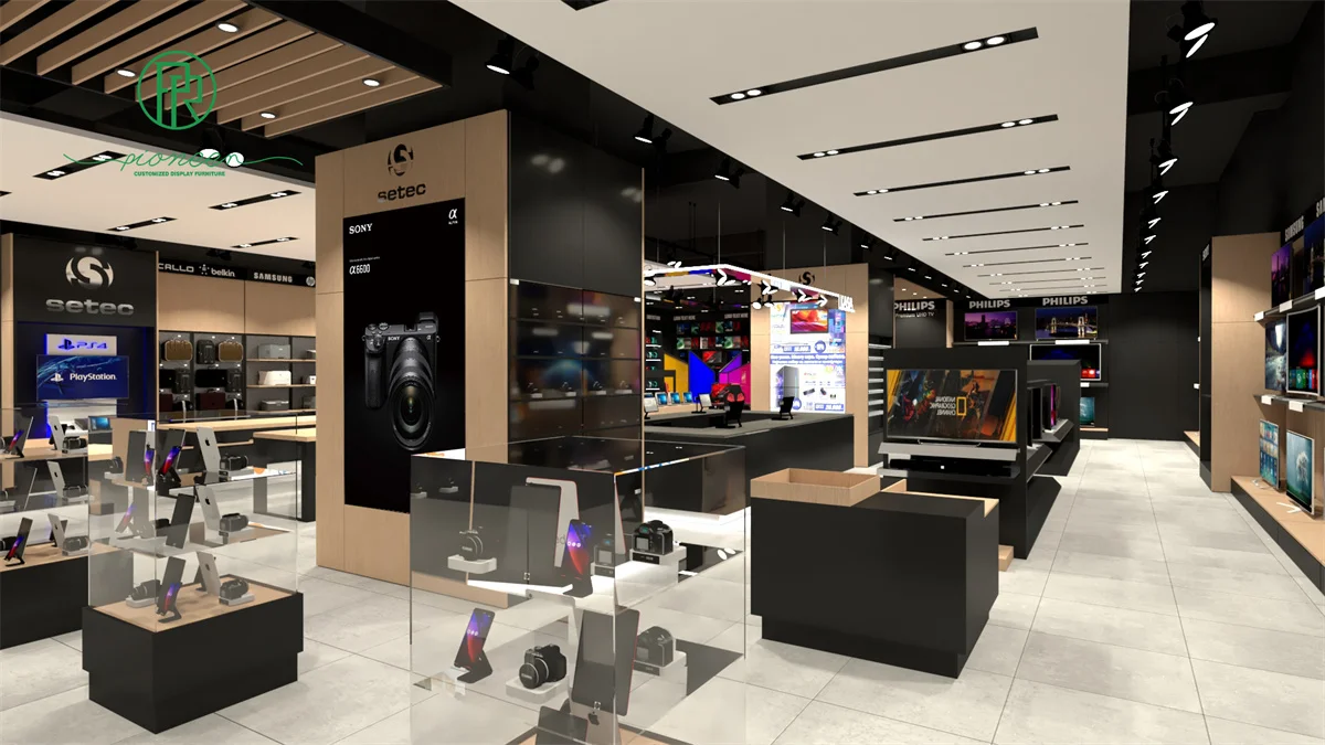 Pioneer Shopping Mall Laptop Display Cabinet Computer Counter Table ...