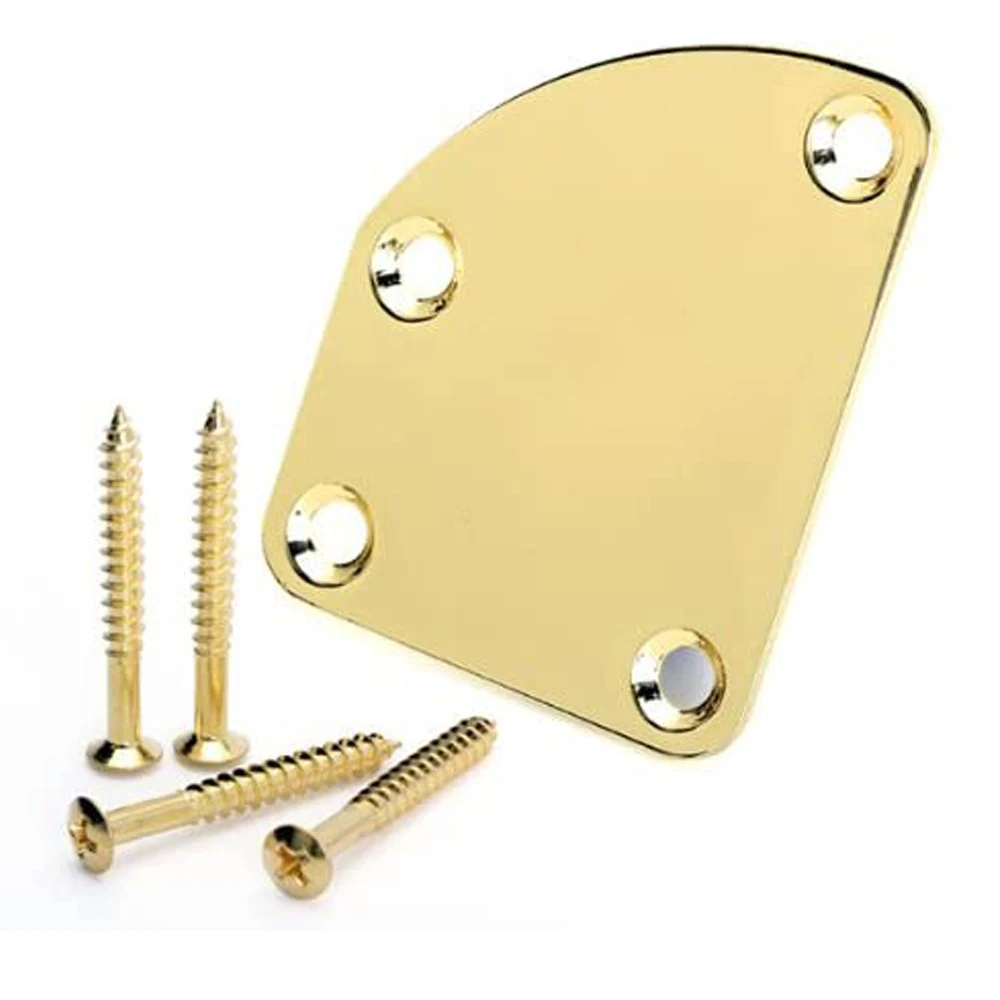 Gold Cutaway Neck Plate Curved Guitar Neck Plate with Mount Screws for ...