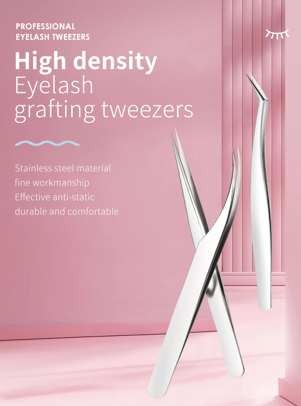 Wholesale Portable Practice Eyelash Extension Fiber Tip Tweezers ...