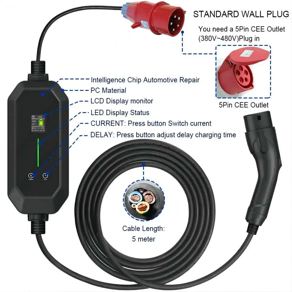 Factory Support Custom Tesla Evse Ac 3 Phase Charger Ev Portable Ev ...