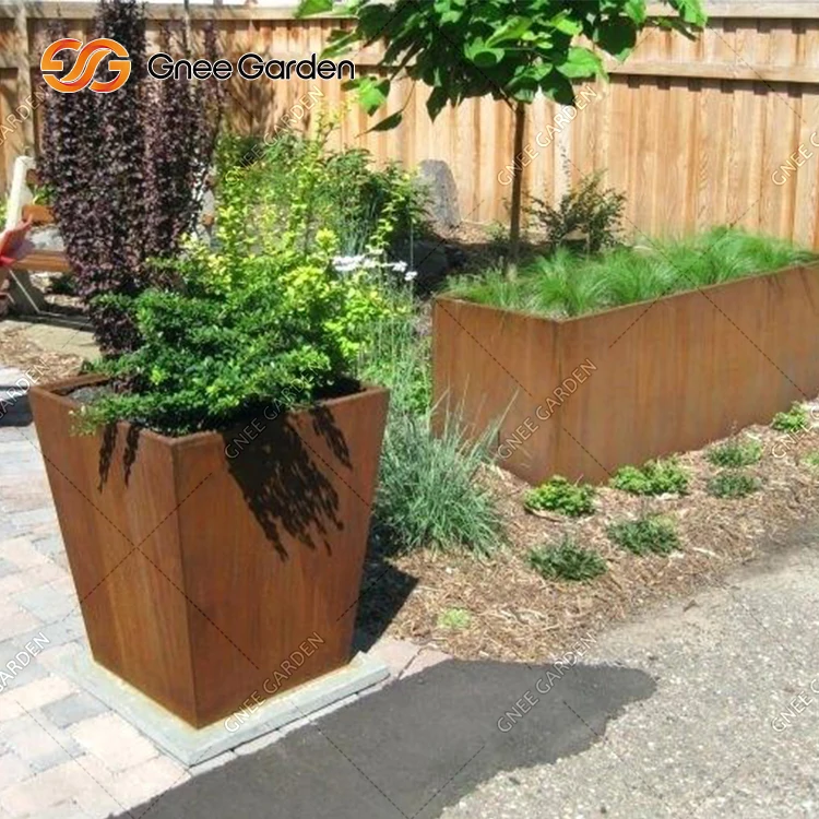 Corten Steel Raised Garden Outdoor Planters Metallic Series Corten ...