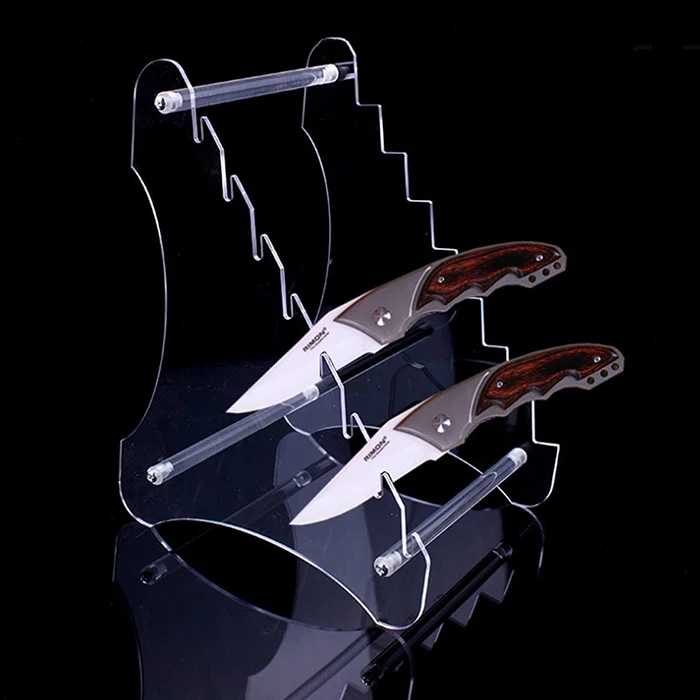 Custom Detachable 7 Layers Clear Acrylic Knife Display Stand Durable ...
