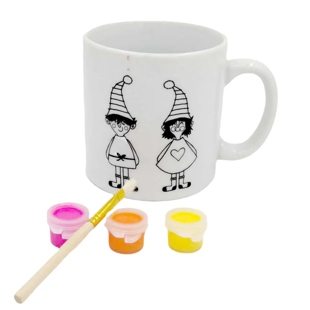 Paintable Ceramic DIY Coffee Mugs Kit Mug Painting Art and Crafts for ...