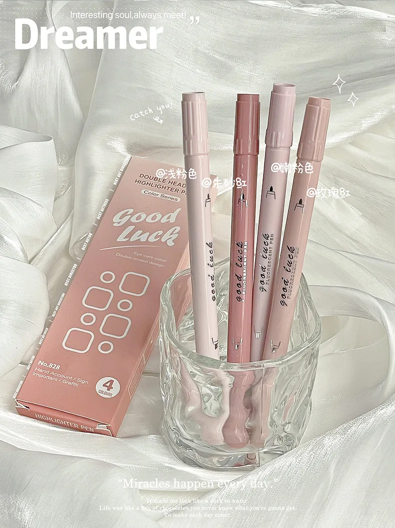 Cute Gradient Double Tips Block Highlighters - 12 Colors