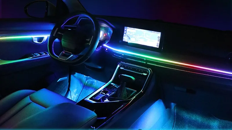 App Control Led Ambient Lighting Car Rgb Chasing Optic Fiber Light ...