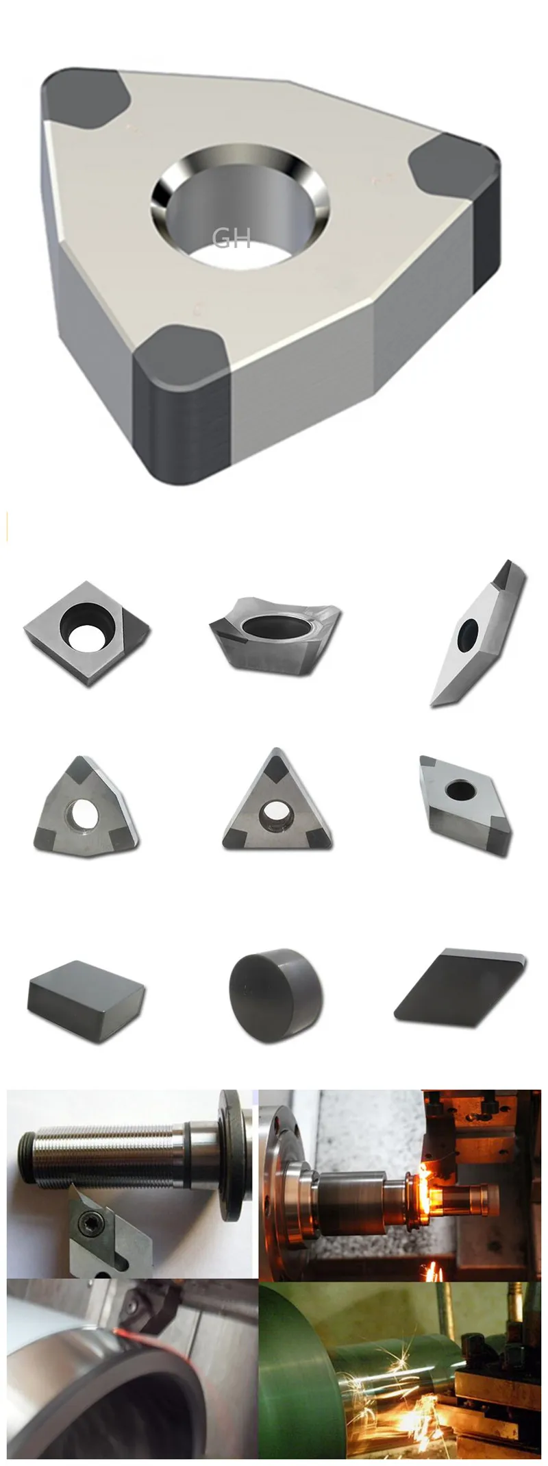 CNC PCBN 6 Tip Turning Inserts for Hardened Steel & Cast Iron