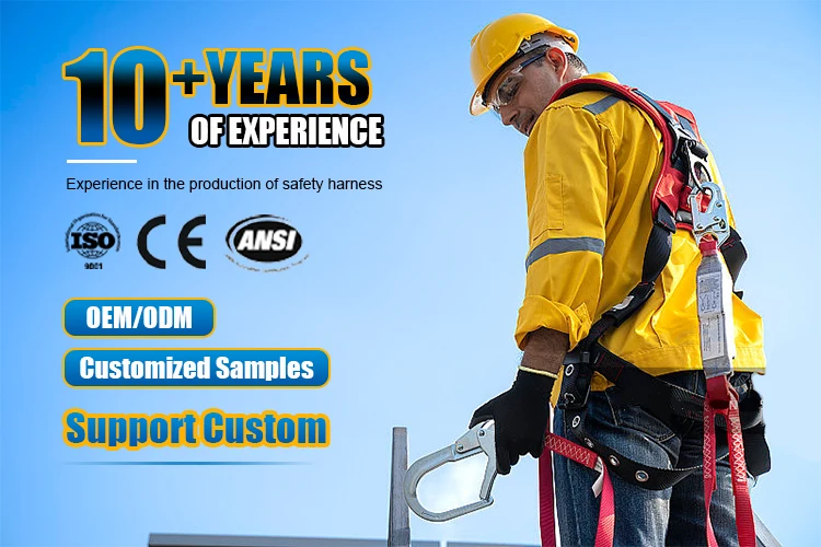 Roofing Safety Harness Fall Arrest Harness Double Lanyard Full Body ...
