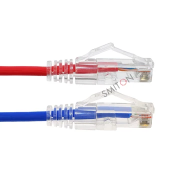 Rj45 Slim Cat6 Cat6a Patch Cord Ethernet Cable With Transparent Boot ...