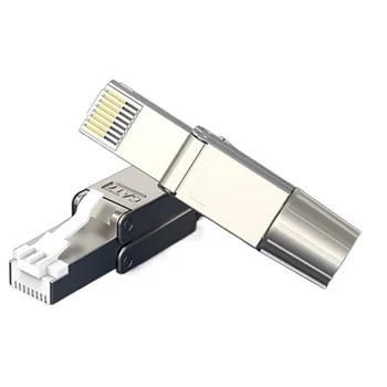 Industrial Standard Toolless Rj45 Female Connector For Cat7 23awg Sftp ...