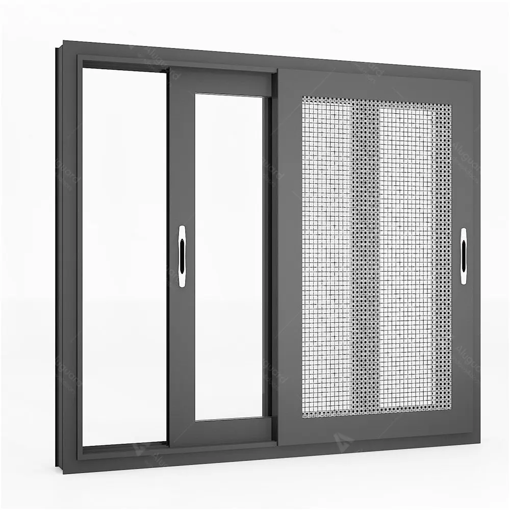 Double Glazed Aluminum Frame Sliding windows 2 Tracks Sliding Window ...