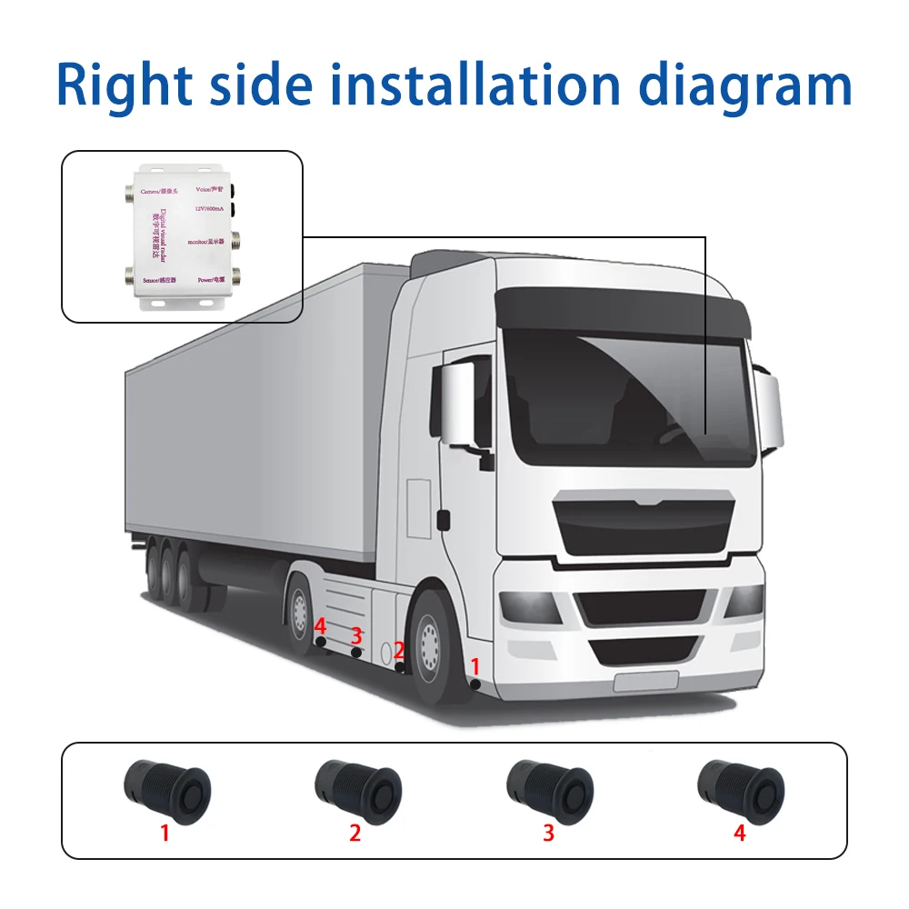Universal Lorry 24v Vehicle Bus Parking Aid Blind Spot Front And Back ...