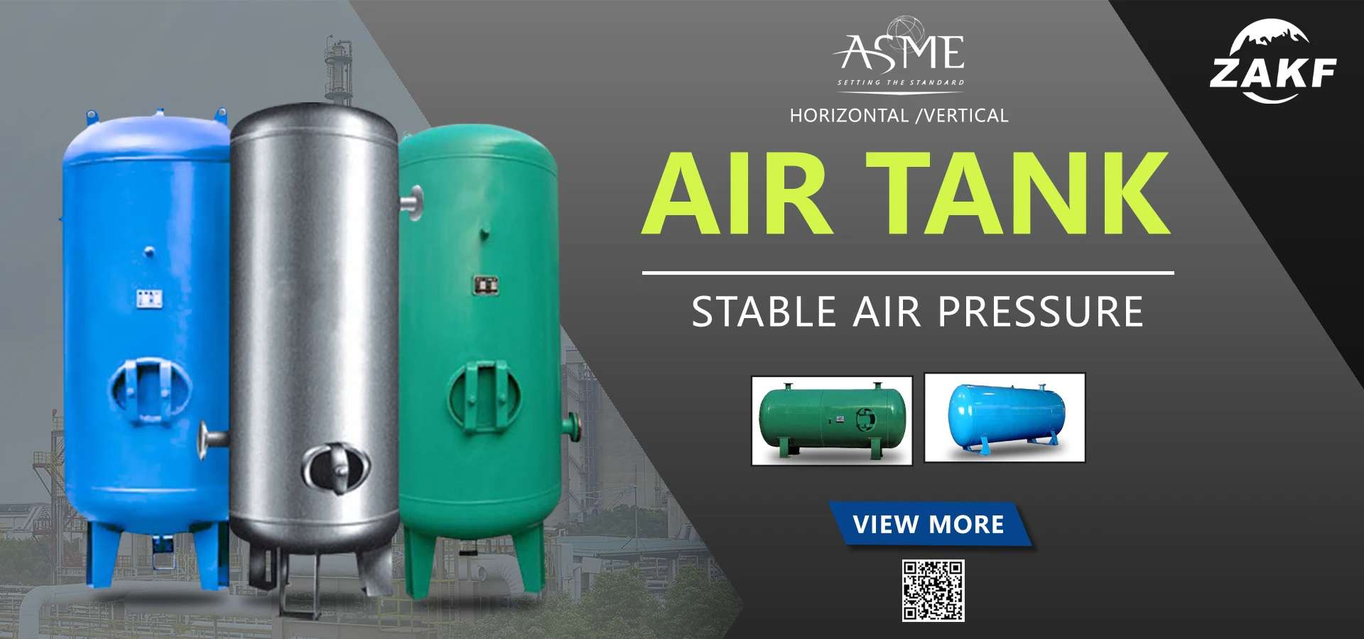 ZAKF Air Receiver Tank ASME - 4000L Carbon Steel Pressure Vessel