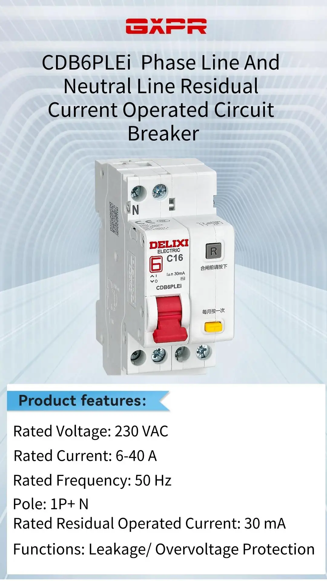 Delixi Phase Line And Neutral Line Residual Current Circuit Breaker Cdb6plei Earth Leakage ...