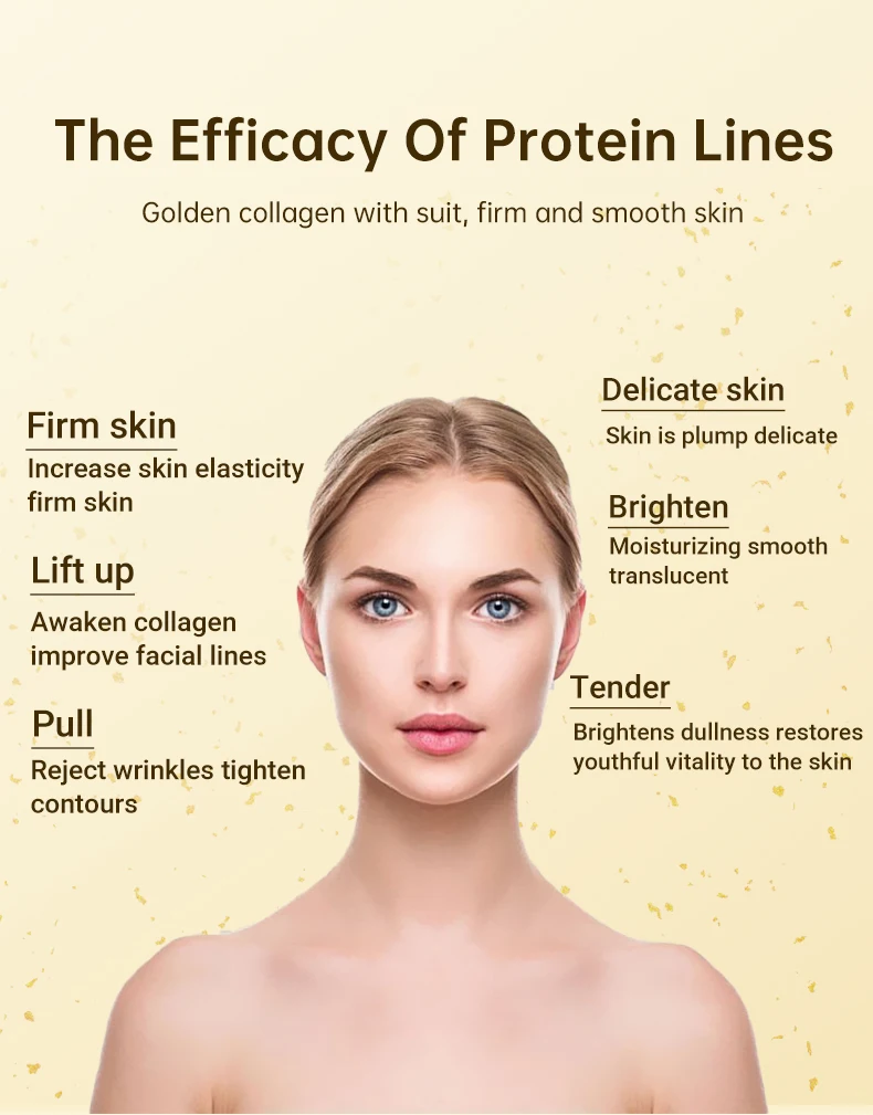 Absorbable No Needle Facial Collagen Gold Serum Silk Thread Lift Box ...