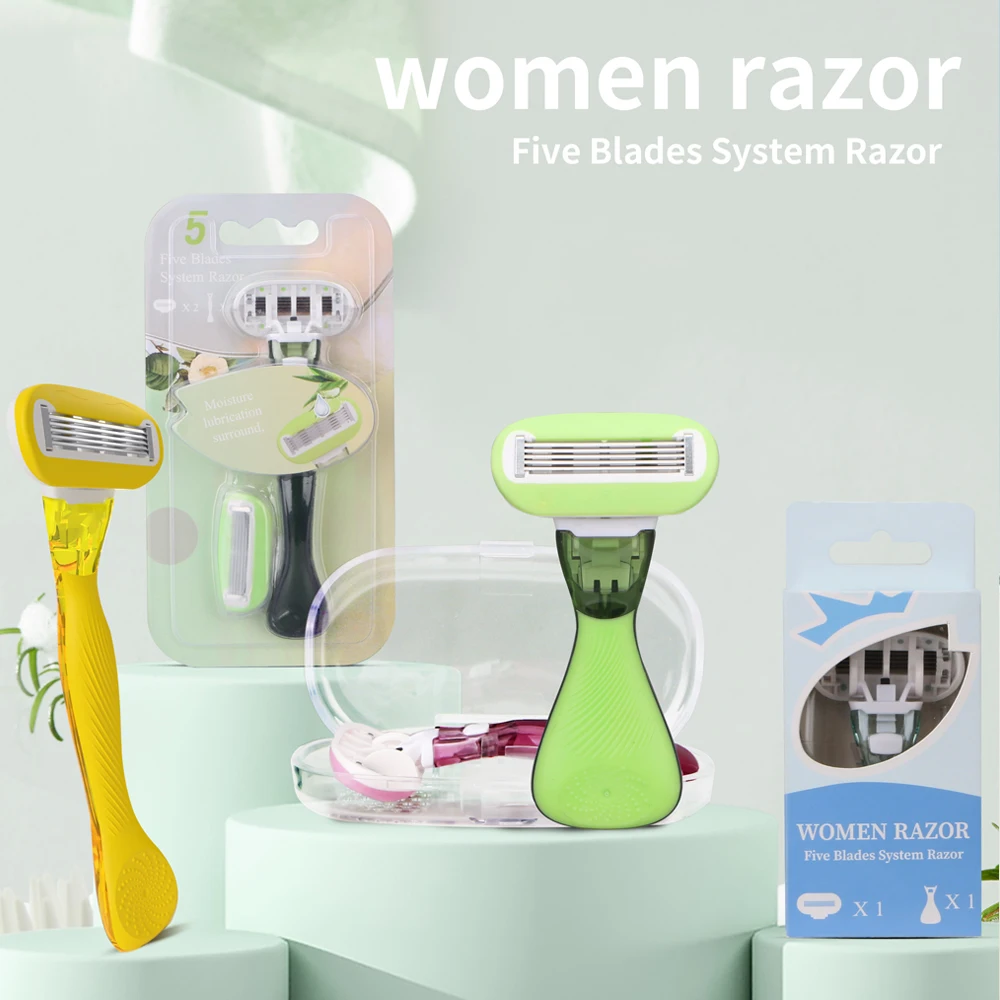5 Blades Women Razor with Refills Private Label Razor Factory Lady Hair ...