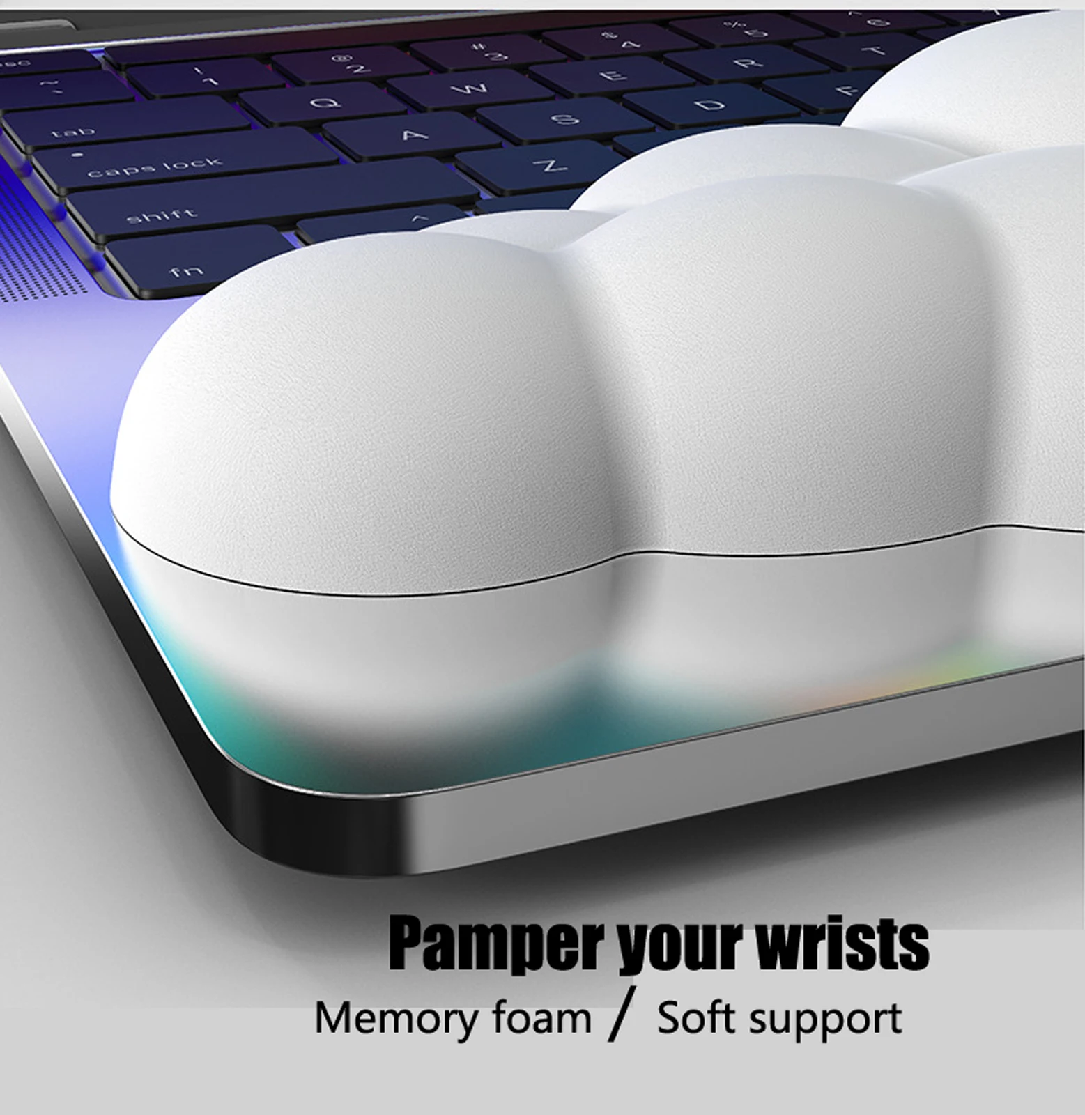 Cloud Mouse Pad Keyboard Wrist Rest Set,Pu Density Memory Foam Filling ...