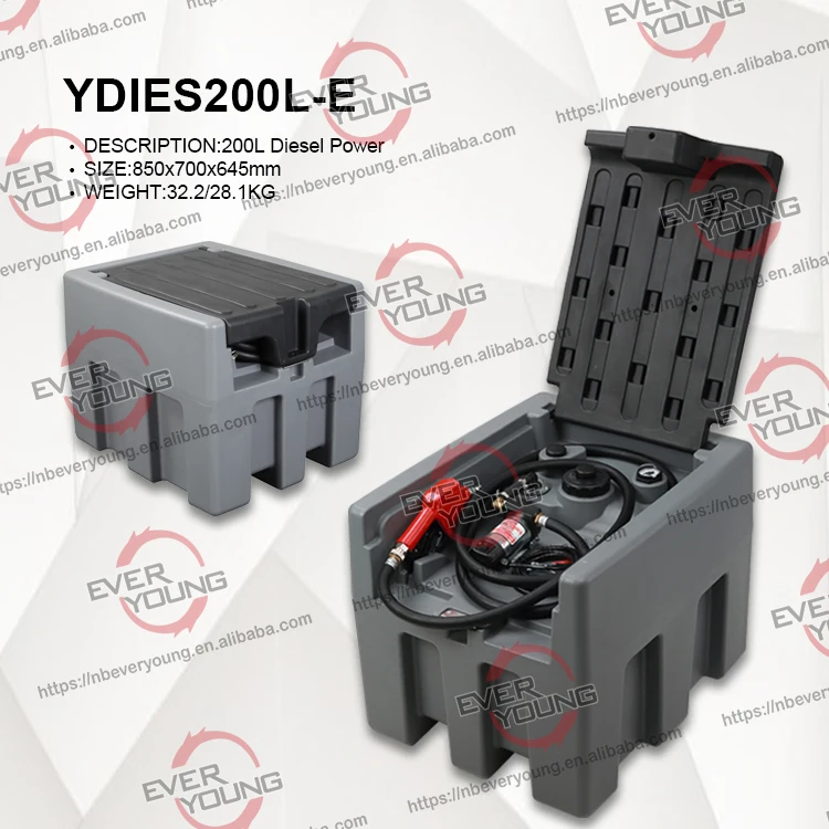 200L Diesel Transfer Tank with 12V Pump for Mobile Refueling