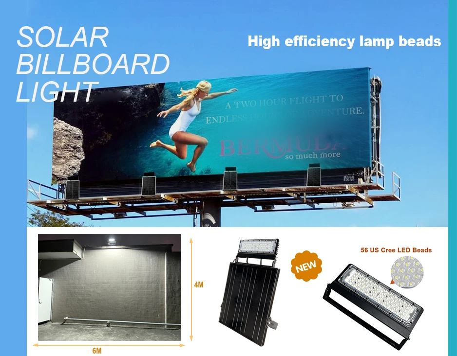 210Lm/w Solar Billboard Light Aluminum Alloy Solar Flood Light ...
