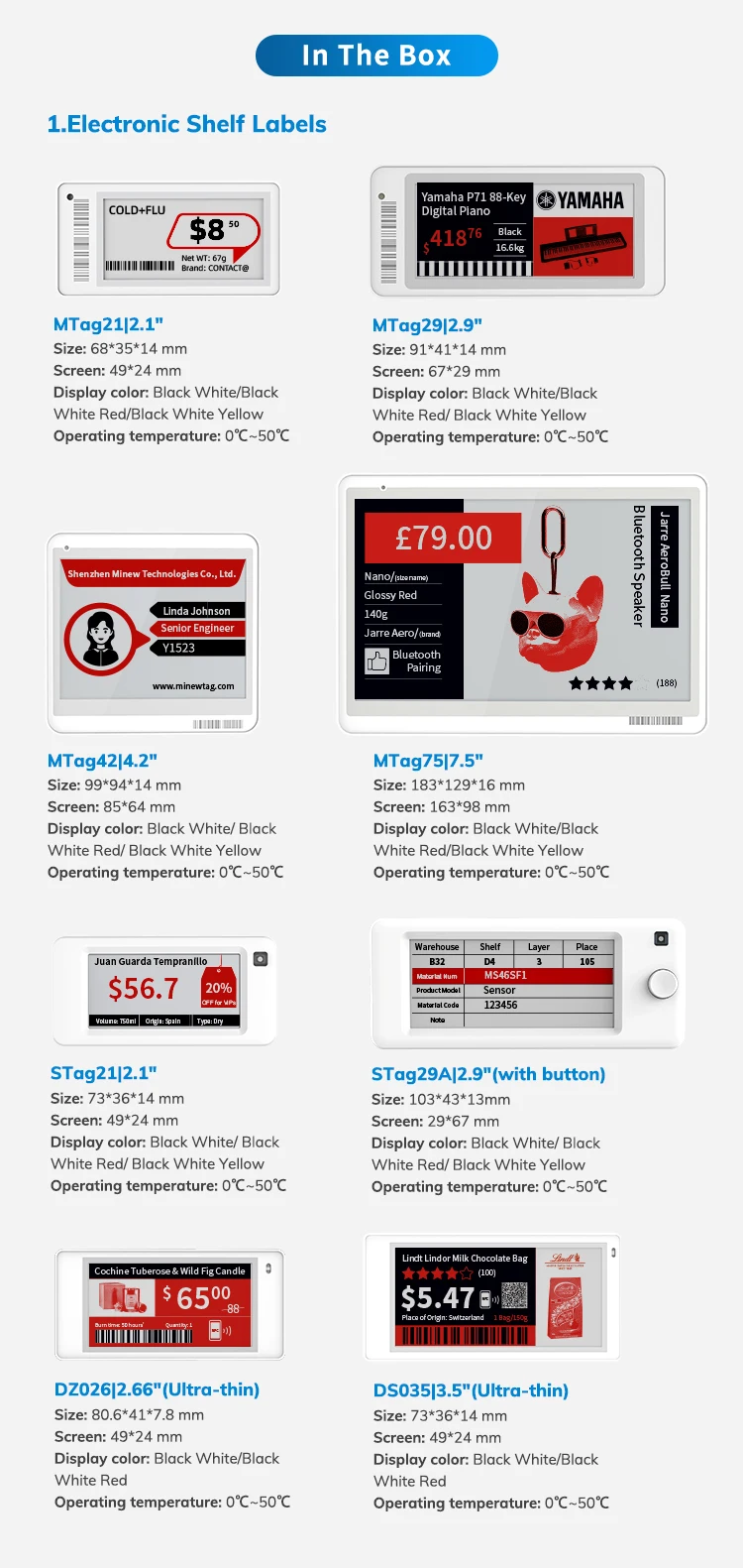 Minew Bluetooth Esl Demo Kit Eink Electronic Shelf Label Digital Price Tag By Mobile Phone Show ...
