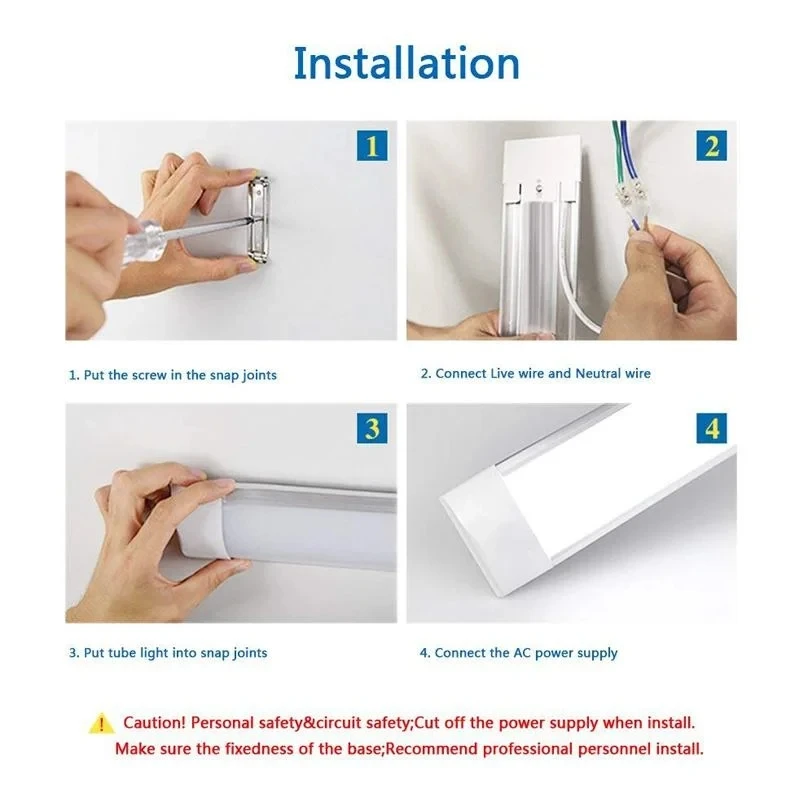 High Lumen Led Flat Tube 2ft 4ft 8ft Led Linear Lighting Tube 18w 24w ...