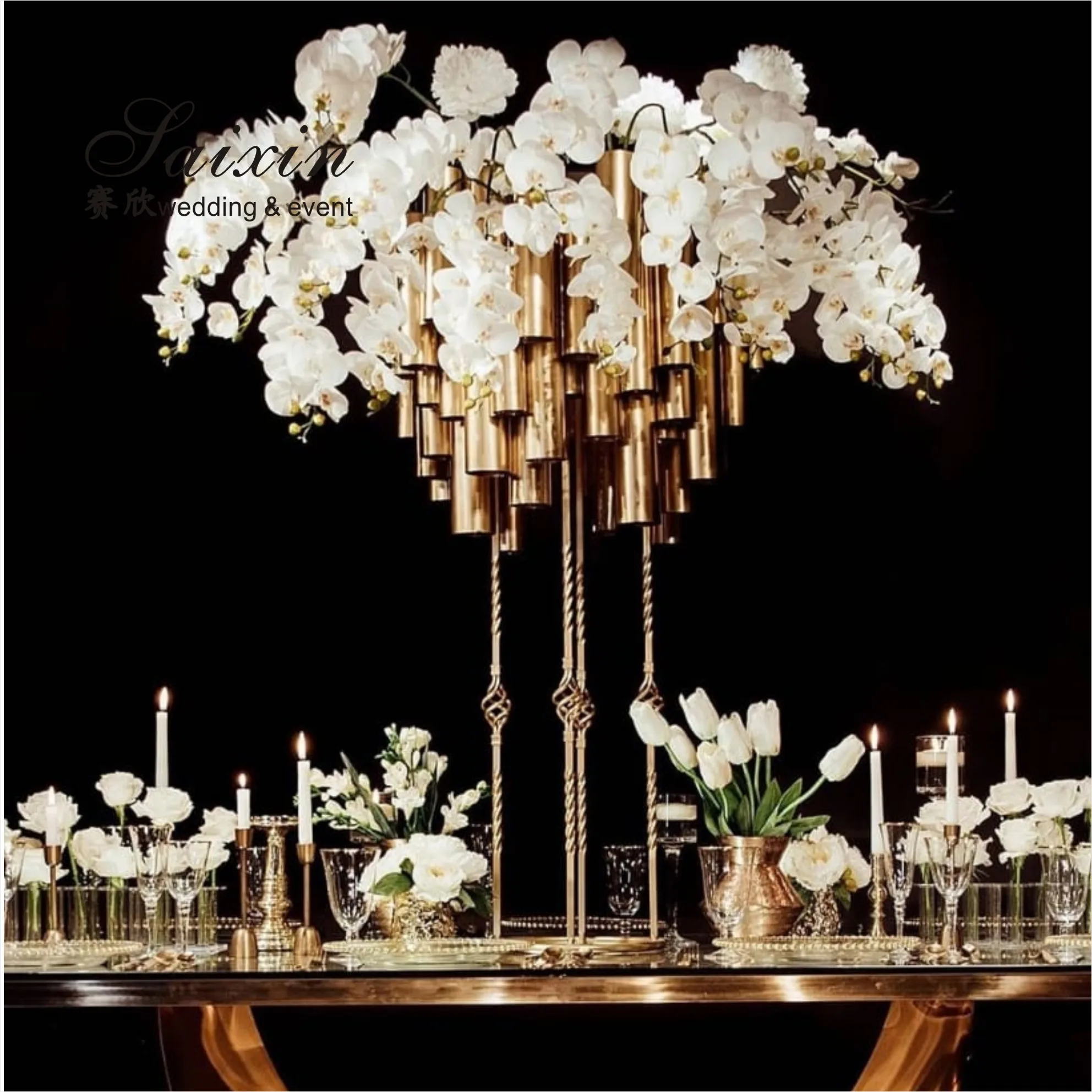 ZT-590G Wedding Supplies Event Table Decoration Gold Metal Flower Stand ...