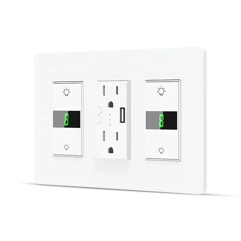 Usa Standard Smart Wi-fi Dimmer Switch 2/3 Gang Triac 15a Smart Dimmer ...