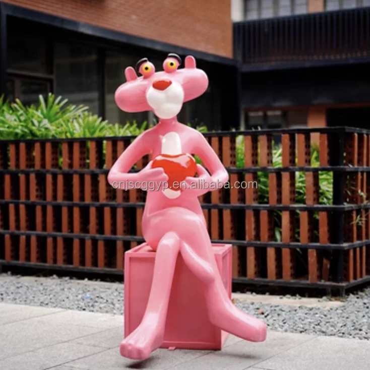 Fiberglass Pink Panther Statue - Custom Outdoor Sculpture