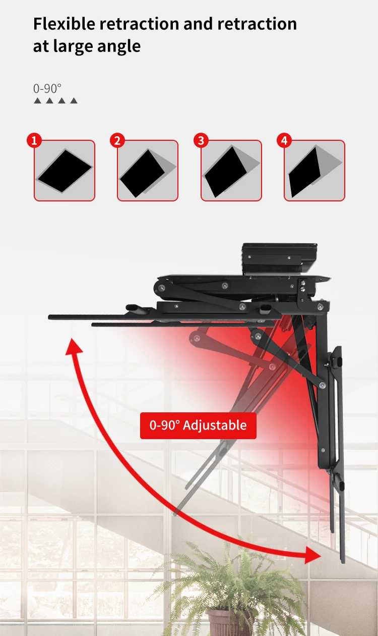 MCTION Motorized Ceiling TV Mount 90 Degree Rotate Swivel with Remote ...