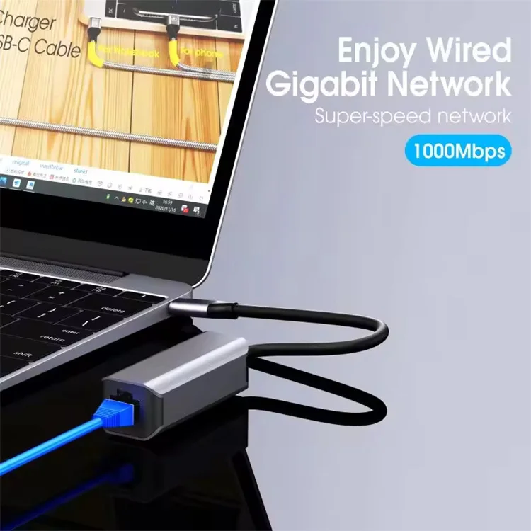 Usb Type C To Rj45 Lan Adapter For Pc & Laptop