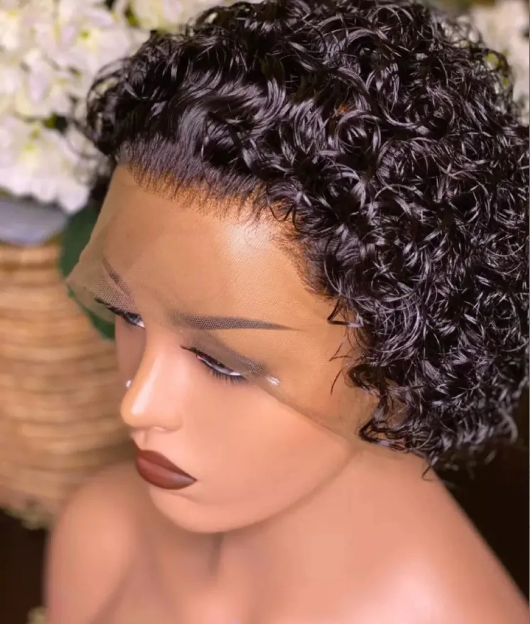 Wholesale 2023 New Natural Black Short Curly Pixie Wig Aligned Raw ...