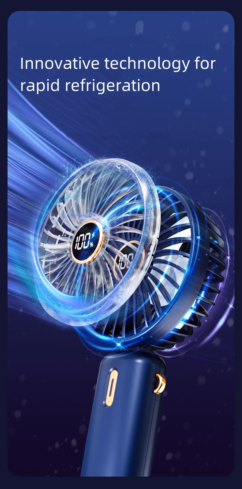 Private Model New Usb Handheld Fan Digital Display Folding Desktop Gift ...