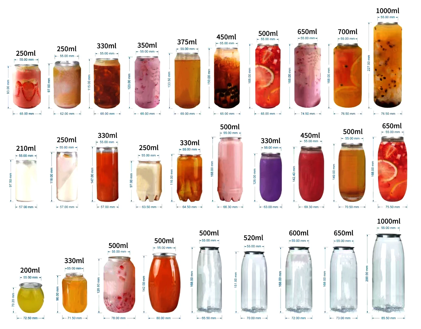 Transparent PET Bottles with Customizable Logos for Drinks
