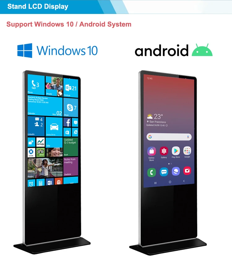 Touch Screen Totem Stand Digital Vertical Lcd Signage Display Kiosk ...