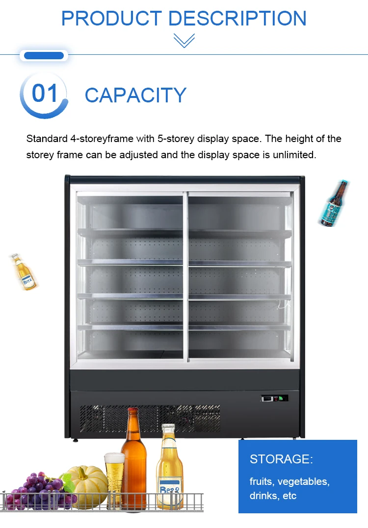 Dusung Supermarket Counter Commercial Circular Refrigerator For Fruits ...