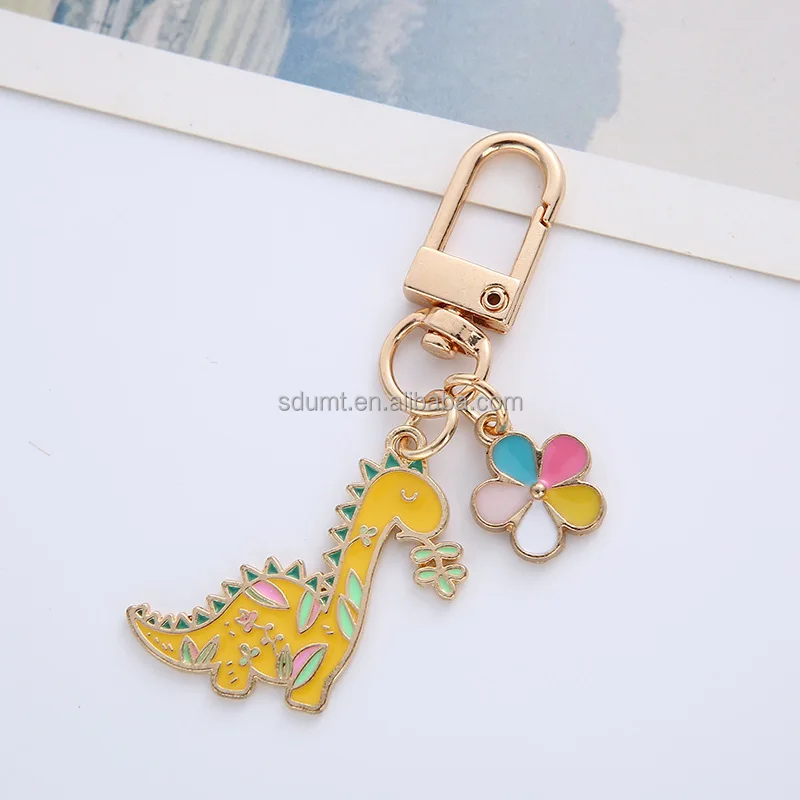 Metal Cute Cartoon Key Chain Pendant Creative Couple Flower Keyring ...