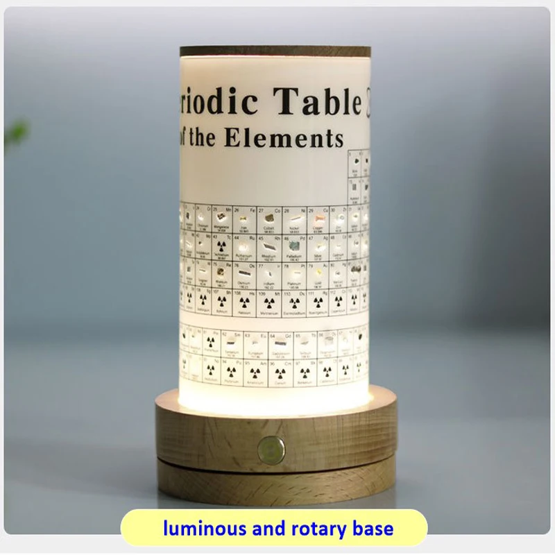 Acrylic Periodic Table With Real Elements Rotary Luminous Acrylic ...