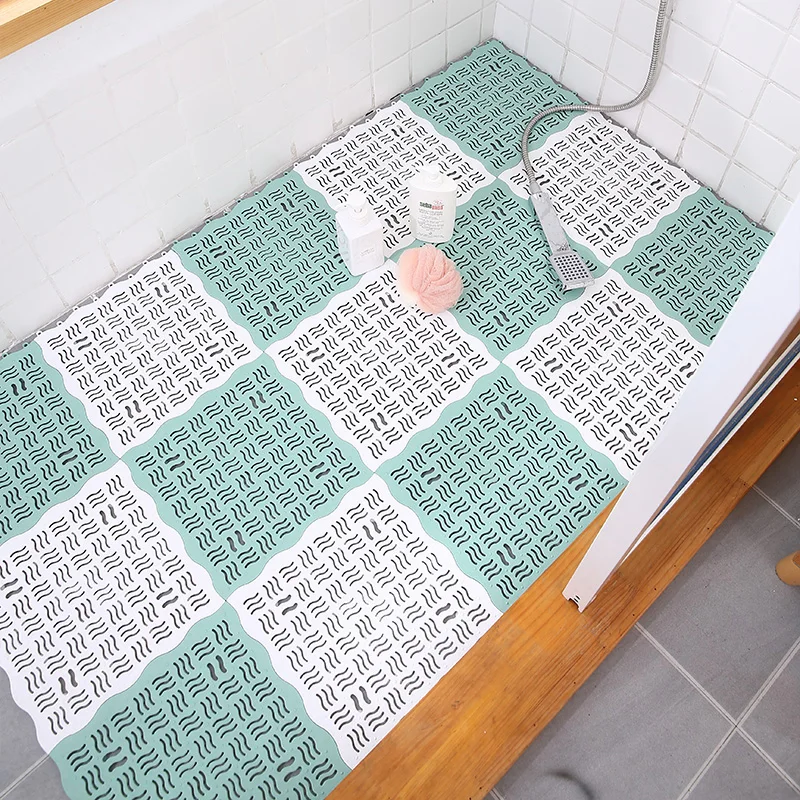 Durable Pvc Cuttable Non Slip Shower Mat Simple Style Hollow Out Bath ...