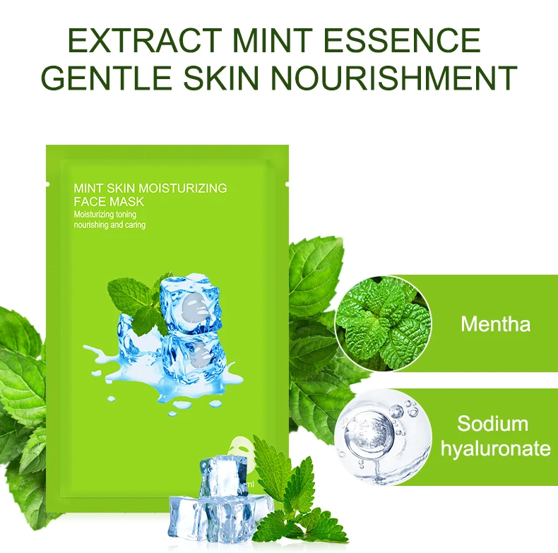 Hydrating Moisturizing Cooling Facial Sheets Mask With Mint Coconut ...